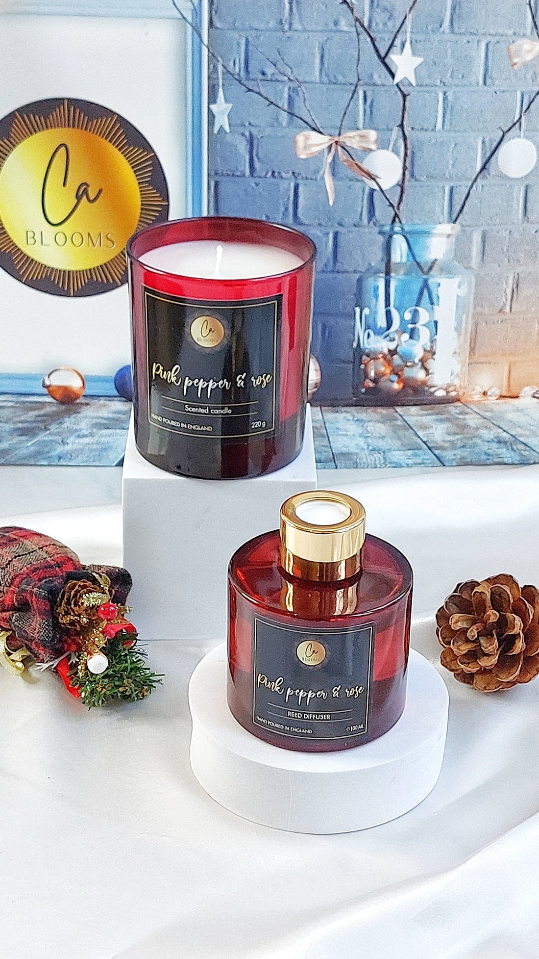 Candle and Diffuser Red Ruby Deluxe Gift Set – CA BLOOMS